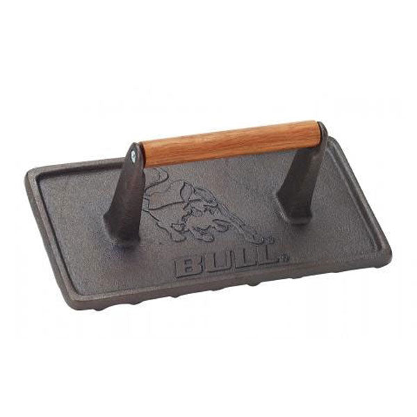 Bull Cast Iron Rectangular Grill Press | Grill Fast Taste Better